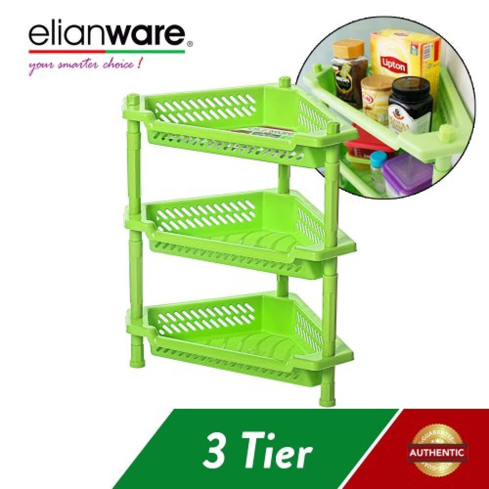 Elianware 3 Tier Kitchen Storage Racks Bathroom Shelves Book Shelving ...