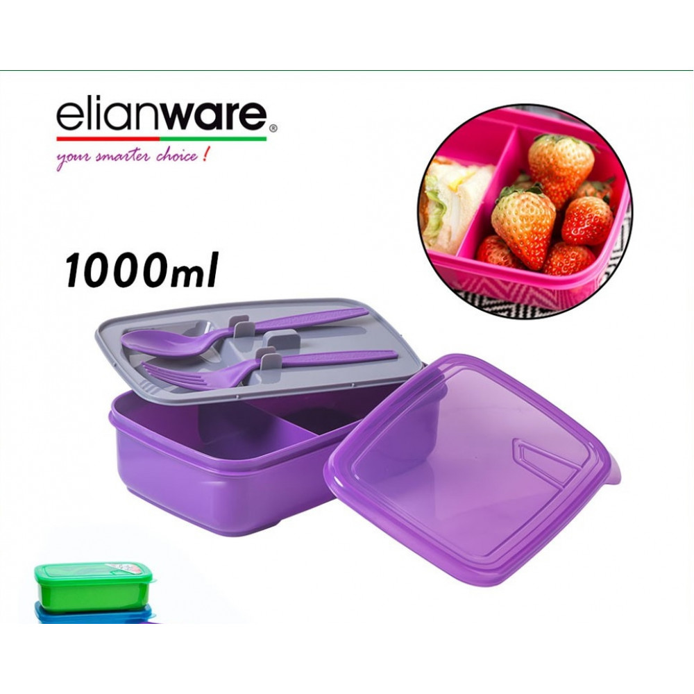 Elianware 1L Food Container with Spoon & Fork