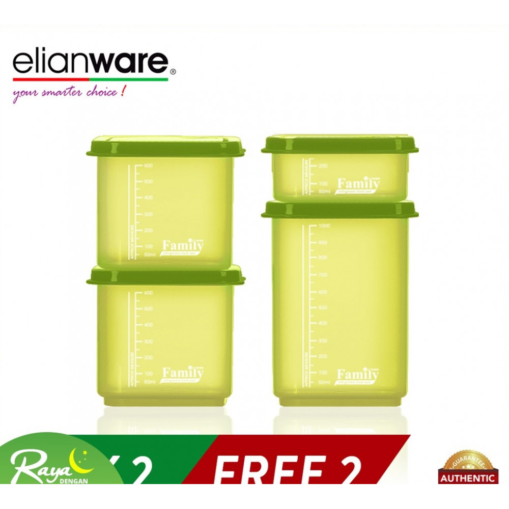 Elianware BPA Free 4 Quality Guaranteed Semi-Transparent Stackable ...