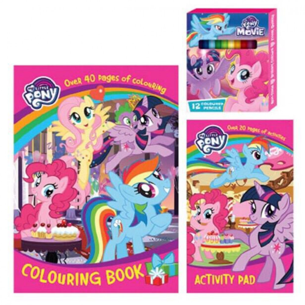 LITTLE PONY ACTIVITY & COLORING BOOK WITH COLOR PENCIL SET