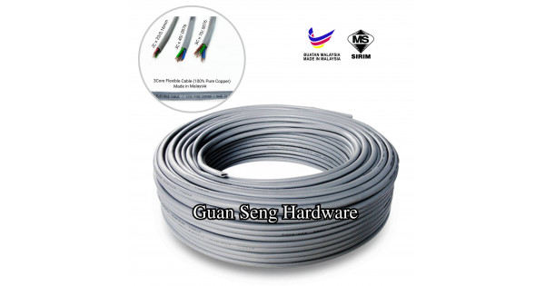 High Quality 100% Pure Copper 3 Core Flexible Cable