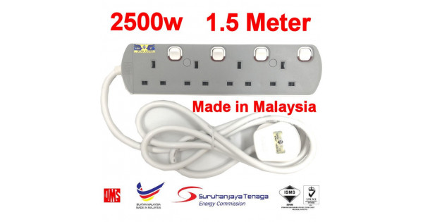 UMS Sirim Approved 4 Gang Portable Socket Trailing Extensions Socket Outlet