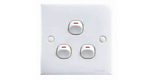 2K103-1W 3 Gang 1 Way Switch