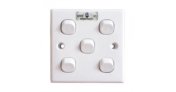 2K105-1W 5 Gang 1 Way Switch