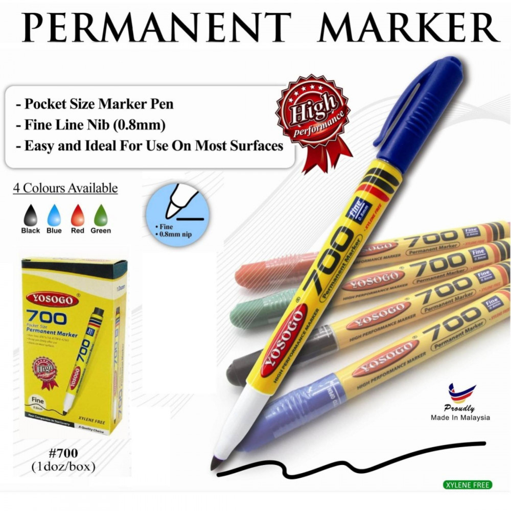 Yosogo Permanent Marker Mini Marker Pocket Size Marker Pens 700 Fine ...