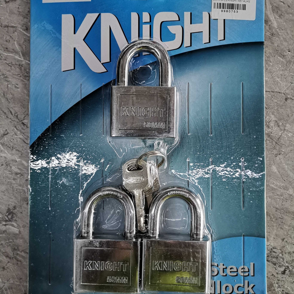 KNiGHT 50mm KEY ALIKE Steel Padlock