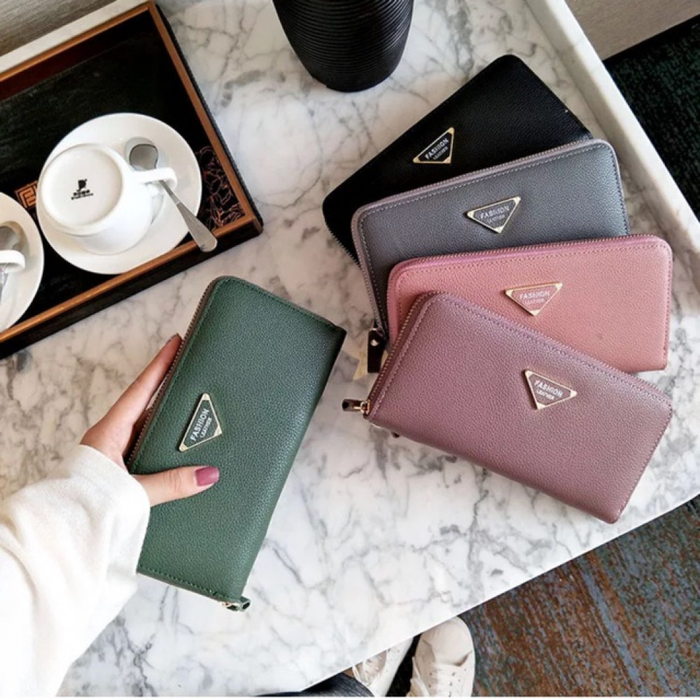 C26 - New Design Fashion Leather Long Ladies Zip Purse with Hand Hold ...