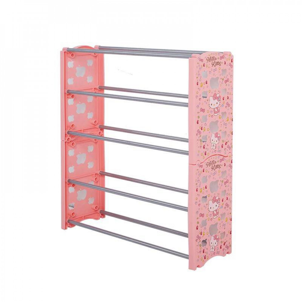 Hello Kitty Stainless Steel Multilayer Shoe Rack Simple Household Ready ...