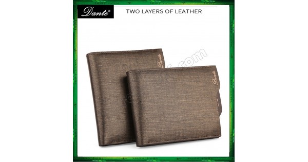Dante Men Premium Leather Short Wallet Purse (with Dante Original box)