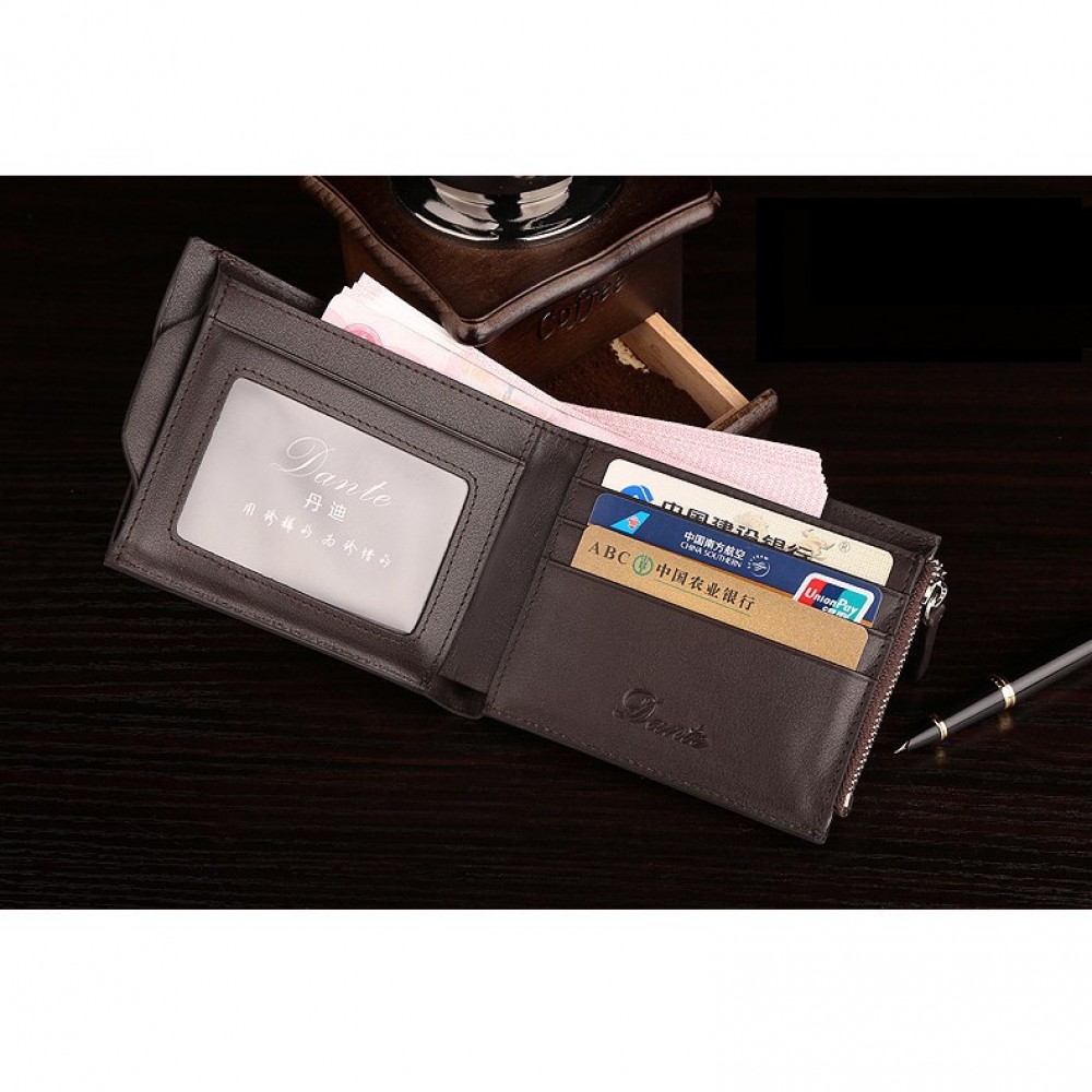 Dante Men Premium Leather Short Wallet Purse (with Dante Original box)