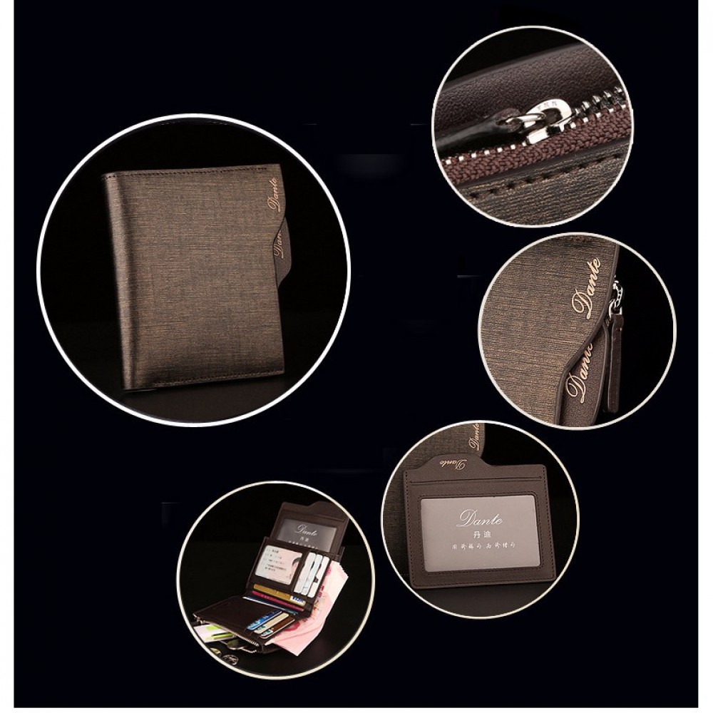Dante Men Premium Leather Short Wallet Purse (with Dante Original box)