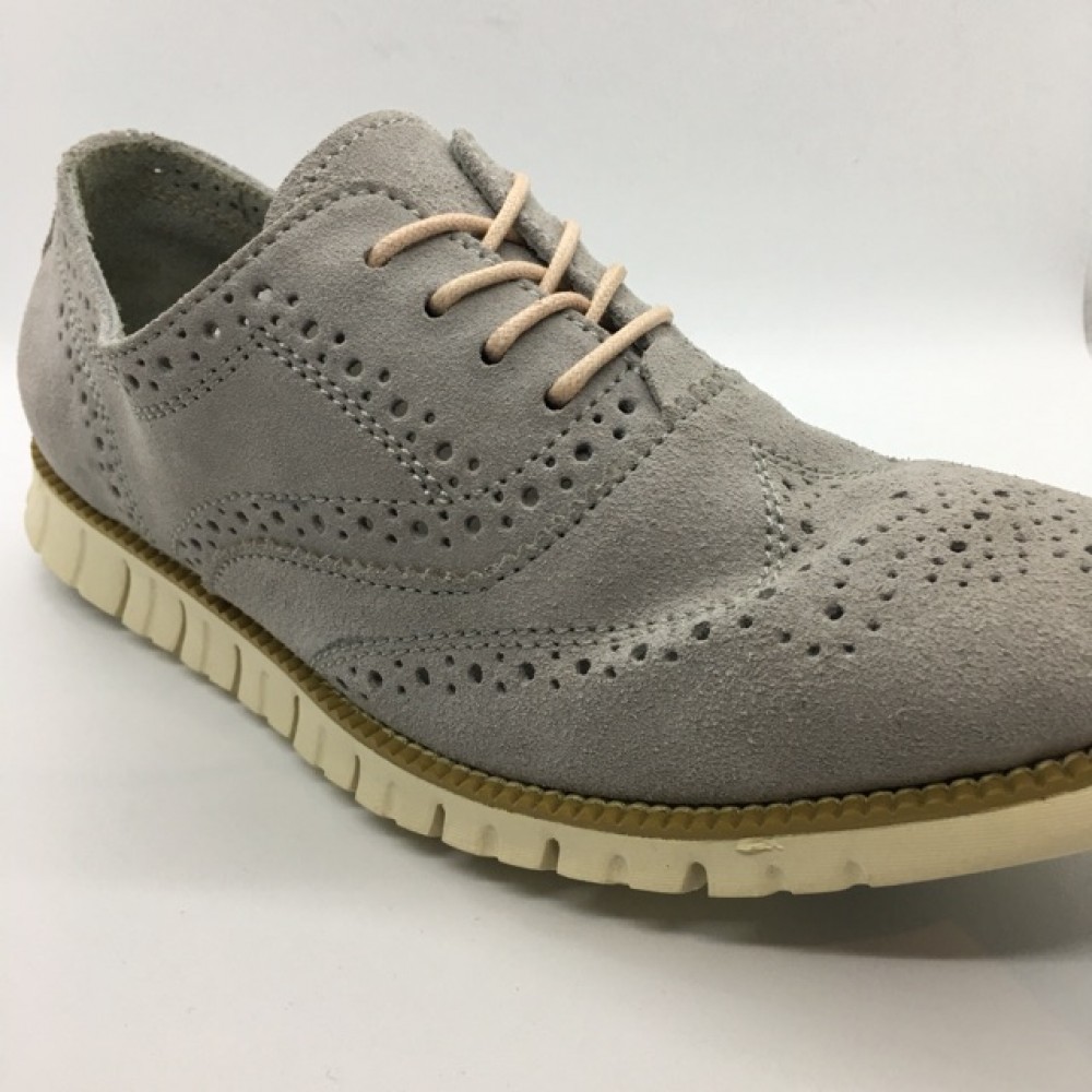 Men Leather Shoes Wingtip Oxford Light Grey Color Lace-Up (Cole Haan ...